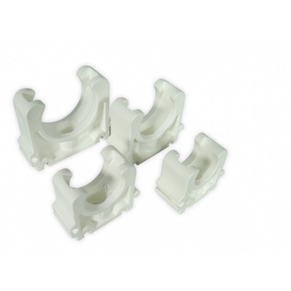 PVC pipe clamp Ø 20mm white open ( 931-20 ) ( will only suit metric ...